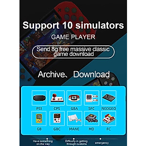 Kajiali X19 Pro Handheld Game Console, 5.1" HD Retro Game Console Built-in 5000＋No-Repeat Games, Dual Joystick Video Game Console Support TV Output Compatible with 10 Emulators, 8G