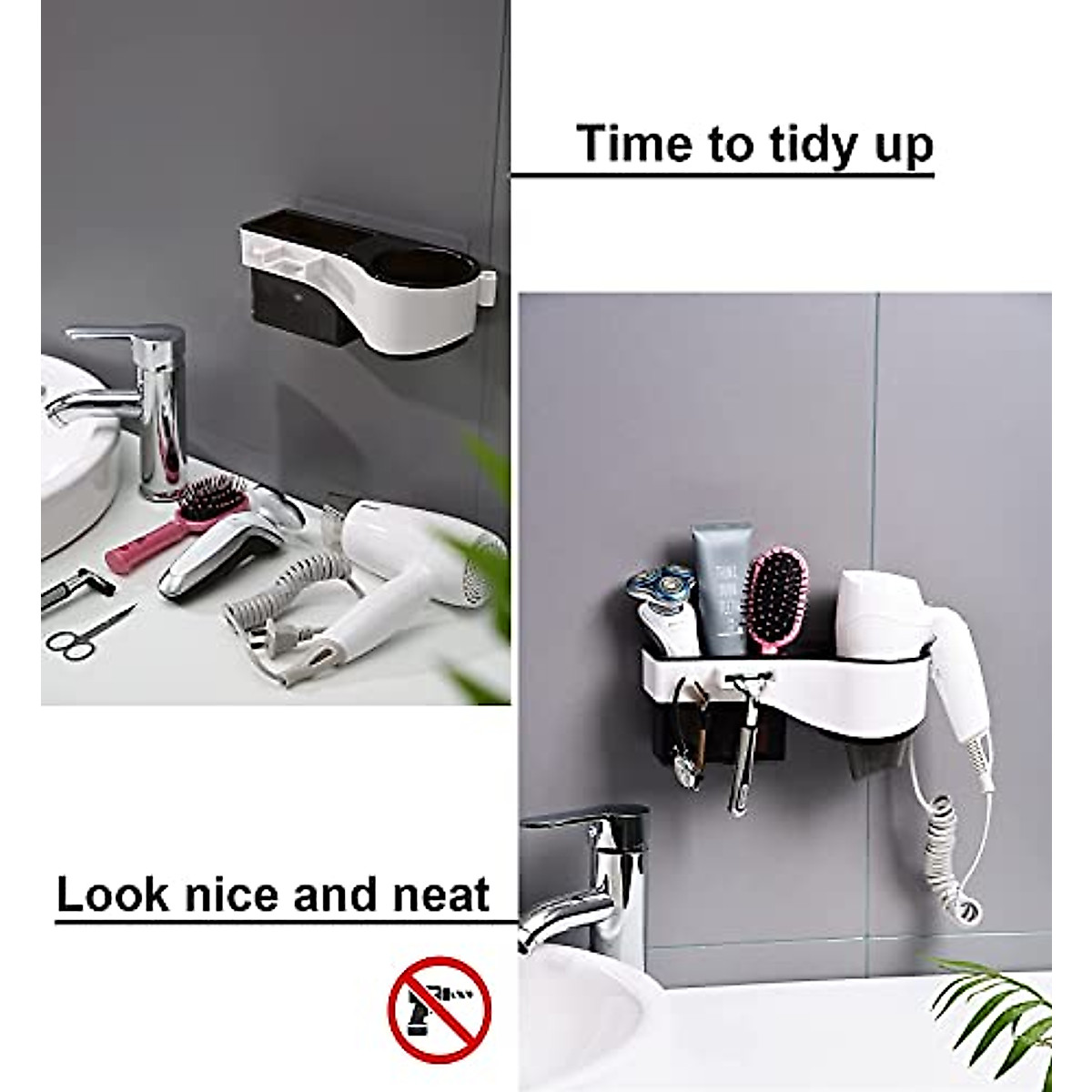 GOLDROC Blow Dryer Holder, Razor Holder for Shower, Electric Toothbrush Holder, Makeup Brush Holder, Hair Dryer holder Wall Mounted