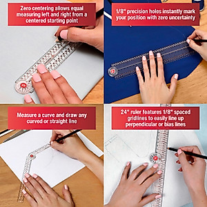 SINGER Quilting Tool Kit with 24-Count Fabric Clips, 24-Inch Folding Ruler, and 45mm Rotary Cutter - Quilting Supplies for Patternmaking, Sewing, Fabric Work