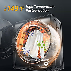 ROVSUN Portable Clothes Dryer, 110V 850W High End Front Load Laundry Tumble Dryer, 1.5 cu.ft Electric Dryer with Stainless Steel Tub & LCD Touch Panel for Apartment, Dorm