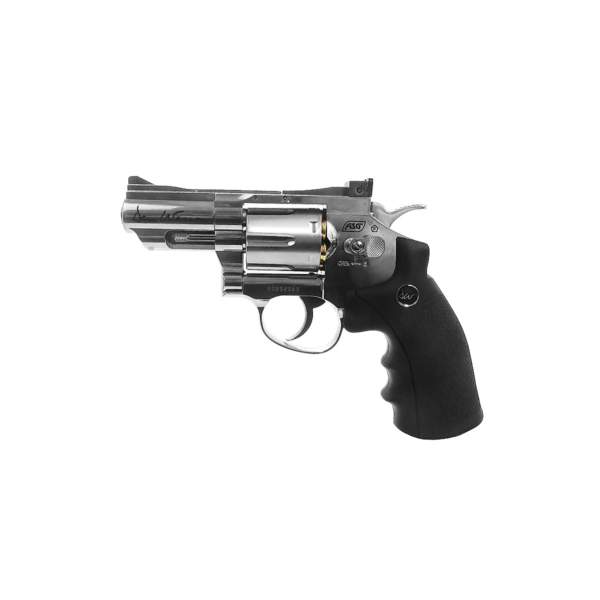 ASG Dan Wesson 2.5" Airgun - Double Action Trigger, Adjustable Rear Sight, Speed-Loader - .177 Cal/4.5mm CO2 BB Gun Pistols - 6 Cartridges, Silver