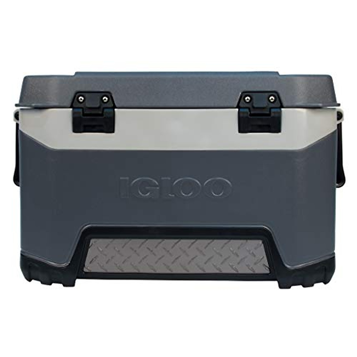 Igloo BMX 52 Quart Cooler with Cool Riser Technology, Fish Ruler, and Tie-Down Points - 16.34 Pounds - Carbonite Gray and Blue
