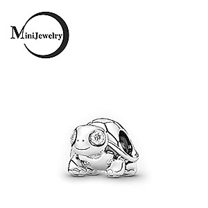 MiniJewelry Lucky Twinkle Turtle Charm fits Pandora Moments Bracelets Women Birthday Sterling Silver Bead