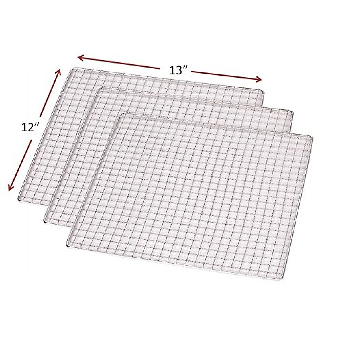 3-PACK Stainless Steel 12 x 13 Dehydrator Drying Trays Fits Samson SB106 and SB109 Dehydrators Also fits Magic Mill, Aroma, Ivation, Chefman & Others