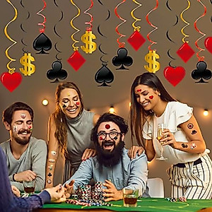 Casino Theme Temporary Tattoos Birthday Party Decorations Favors Decor Supplies Cute Tattoo Stickers 8 Sheets 96 PCS Gifts for Kids Boys Girls Games Classroom Rewards Prizes Carnival Christmas