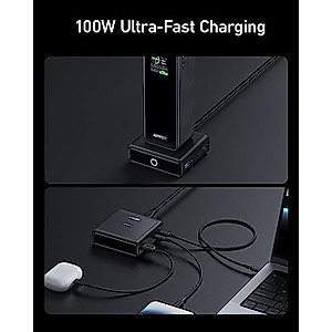 Anker Charging Base, 100W Fast Charging with 4 Ports, for Anker Prime Power Bank, Compatible with MacBook, iPhone 15/15 Plus/15 Pro/15 Pro Max/14 Series, Samsung, Pixel (Power Bank Not Included)