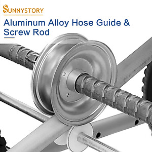 SUNNYSTORY All Metal Garden Hose Reel Cart with Metal Hose Guide System, Holds 150 Feet of 5/8 Inch Hose Cart with Solid Tires for Garden, Yard, Lawn