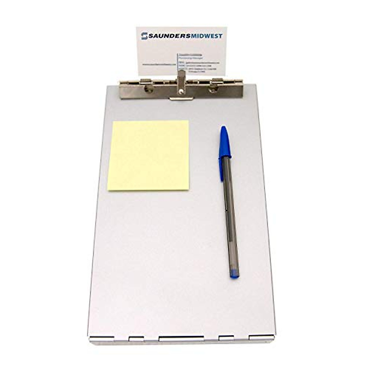 Saunders Silver Memo Size Aluminum Redi Rite Storage Clipboard with 1 Inch Storage Compartment and Self Locking Latch - Form Holder Perfect for Contractors, Truckers, and Office Use