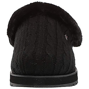 Skechers Women's Ice Angel Slipper, Black/Black, 7.5
