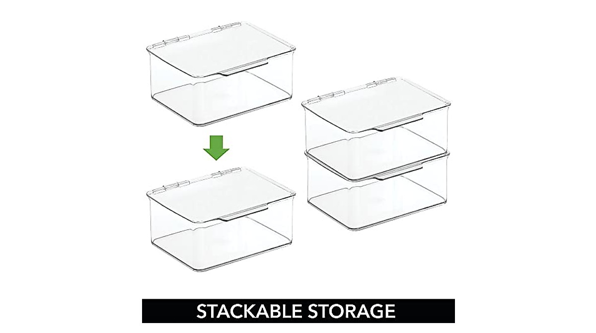 mDesign 8-Pack Craft Storage Organizers with Hinged Lids