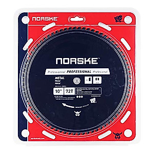 Norske Tools NCSBP216 10 inch 72T Metal Cutting Saw Blade For Steel Roofing, Metal Siding, Steel Pipe, Steel Studs & More 5/8 inch Bore