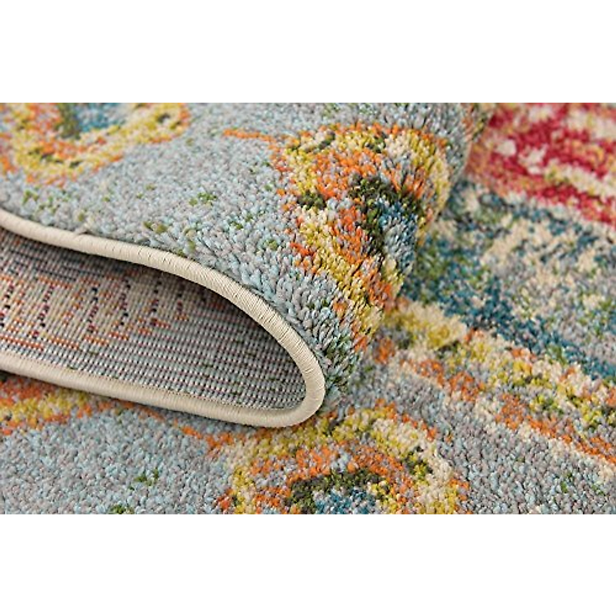 Unique Loom Sedona Collection Distressed, Southwester, Over-Dyed, Vintage Area Rug, 9' 0" x 12' 0", Blue/Beige