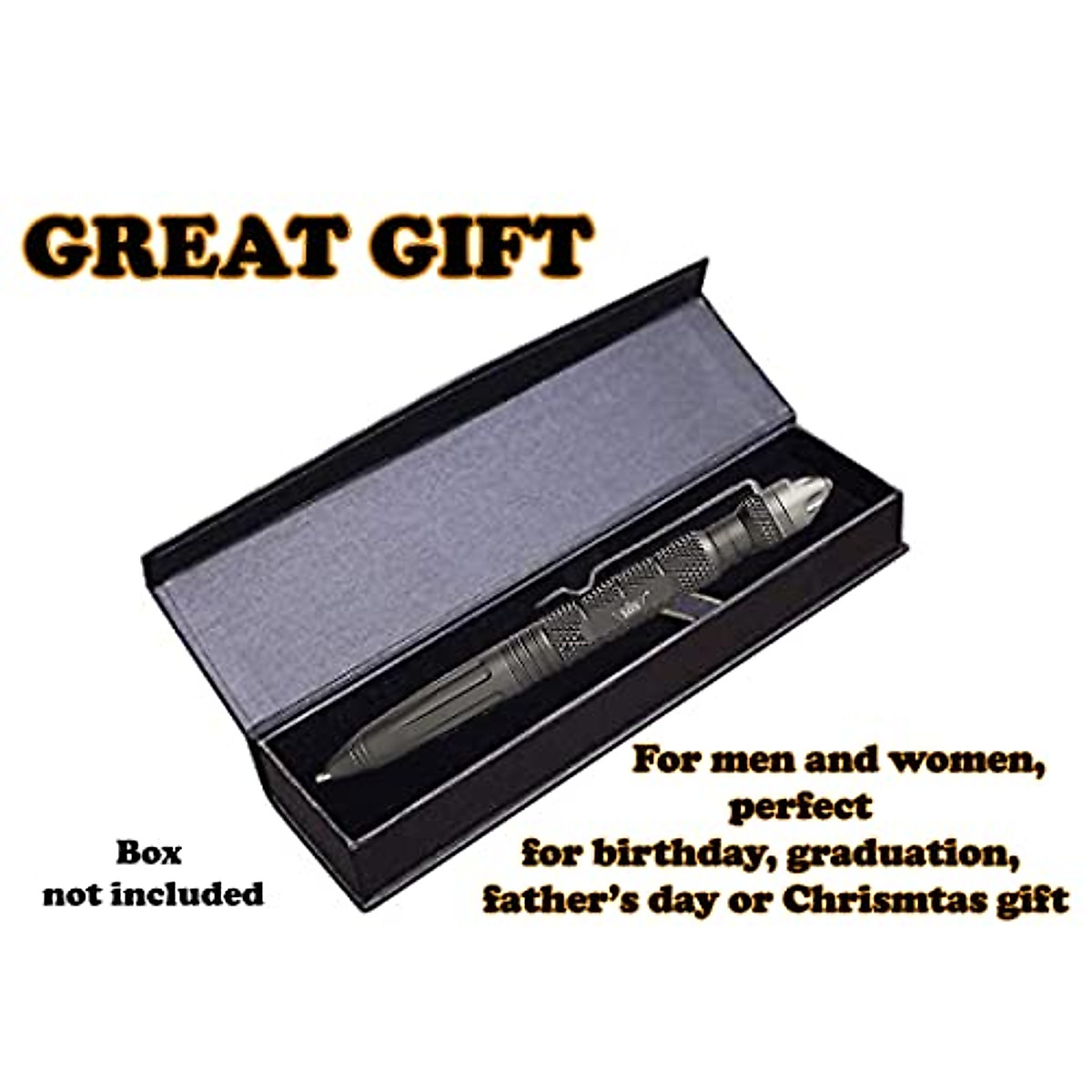 Uzi Tactical Pen with CuffKey in The Cap, Refillable Ultra Durable Aircraft Aluminum (UZI-TACPEN6-GM) Ballpoint Pen Writing Tactical Pen Survivor Pen (Gun Metal), Father's Day Gift