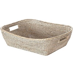 KOUBOO 1060077 La Jolla Shelf Storage Basket, White-Wash