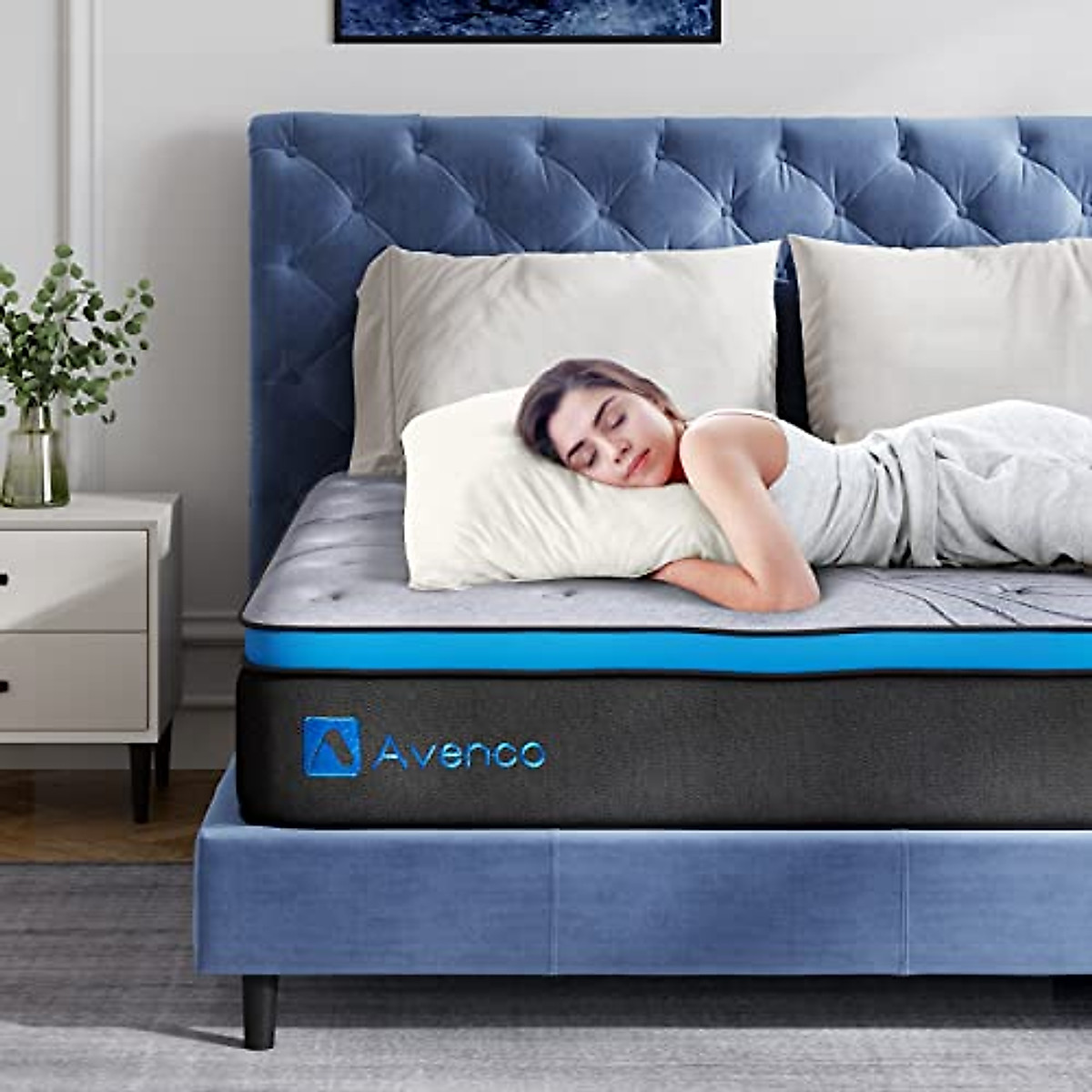 Avenco Full Size Mattress in a Box, 12 Inch Full Hybrid Memory Foam Mattress with Individually Pocket Innerspring for Motion Isolation & Cool Sleep, Pressure Relief, Medium Firm