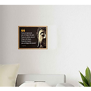 Lao Tzu Quotes-"If You Are at Peace-Living in the Present"- Inspirational Wall Art- 10 x 8" Spiritual Poster Print with Buddha Image-Ready to Frame. Home-Office-Studio-Spa Decor. Perfect Zen Gift!