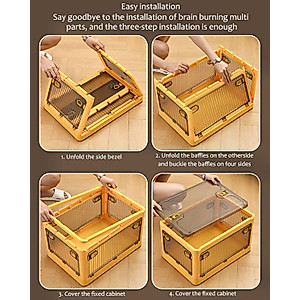 TERGOO 2Pack 28L Plastic Storage Bins with Wheels, Five Doors Stackable Storage Bins, Toy Organizer Container, Plastic Bin Box for Organization, Storage Cabinet (White)