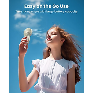 Koonie Cooling Handheld Fan, Battery Operated Fan with Hook, 10 Hours, Ice Cooling Mode, 3 Wind Speed, Portable Pocket Fan for Travel Indoor Outdoor