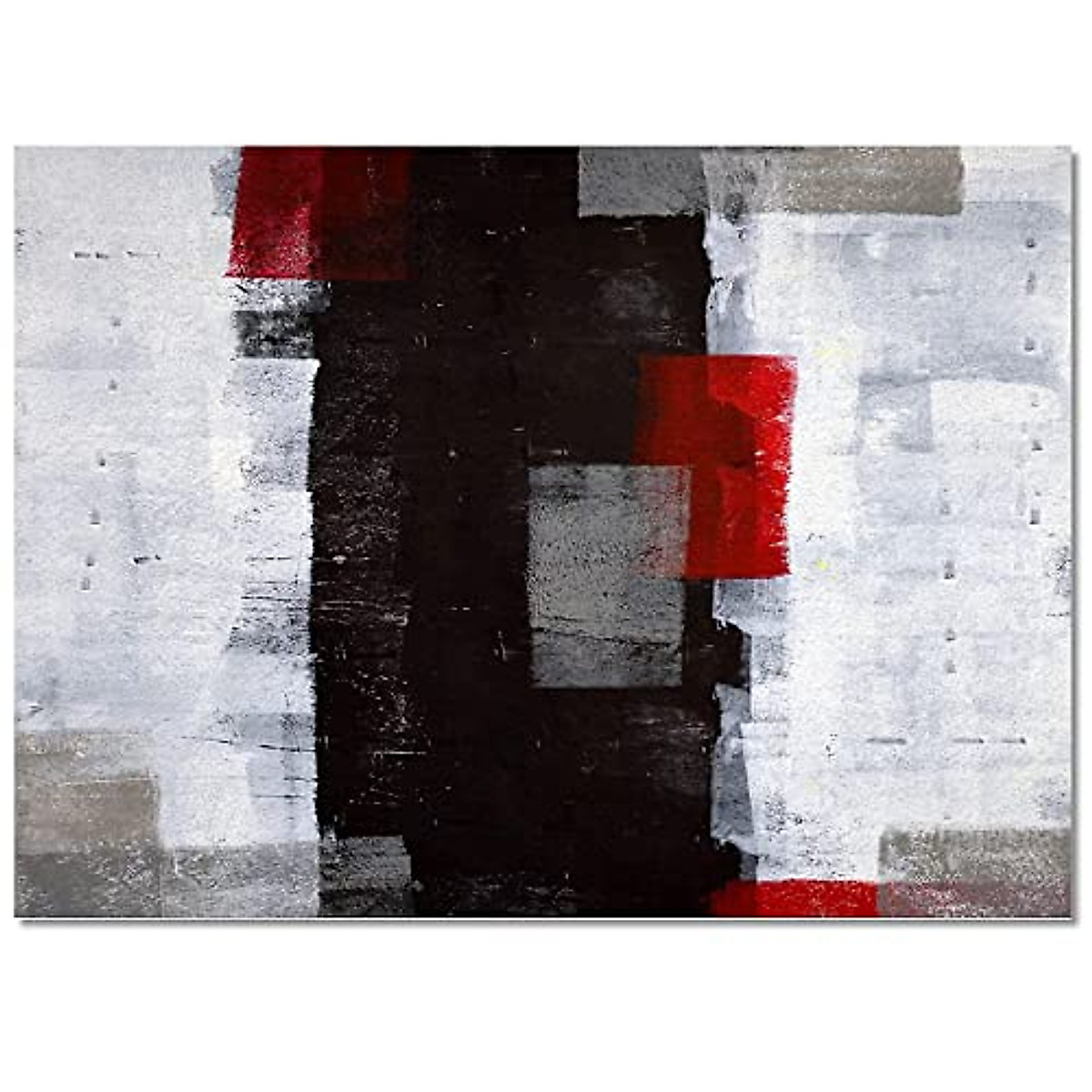 Red Black Geometric Abstract Pattern Area Rug, Modern European Retro Graffiti Large Washable Rugs, Indoor Non-Slip Rug for Room Sofa Living Room Mat Bedroom Home Decor Floor Mats-5x3.3ft