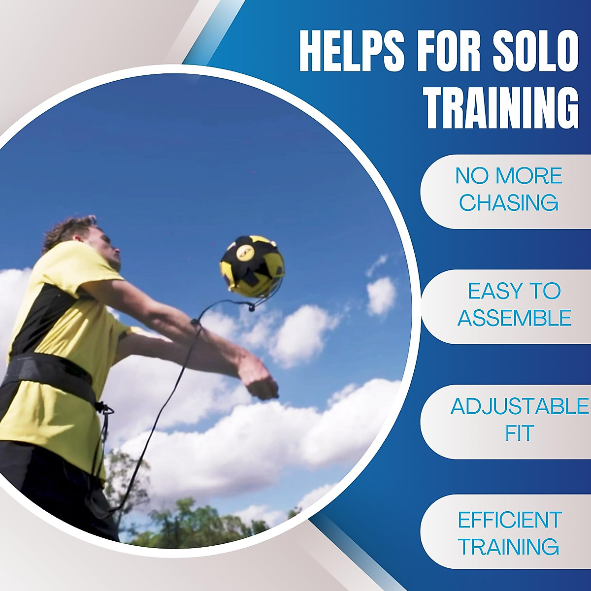 PodiuMax Solo Volleyball Training Equipment Aid, Improve Serving, Setting & Spiking Skills, for Beginners and Pro