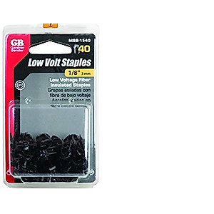 Gardner Bender MSB-1540 Fiber Insulated Staples ⅛ Inch., Secures Low-Voltage / Bell Wire / Speaker / Telephone & Thermostat, Splinter Free, 40 Pk., Brown