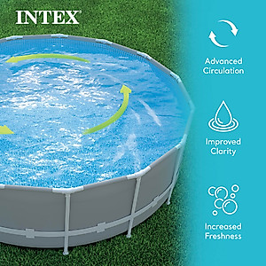 Intex 2500 Gallons Per Hour Above Ground Swimming Pool Cartridge Filter Pump System with a Pair of 59 Inch Long Pool Pump Accessory Hoses, Aqua