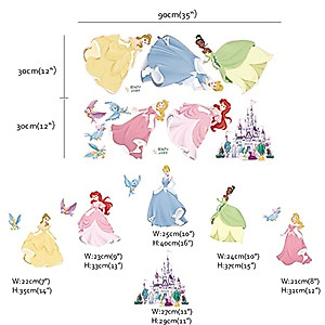 Runtoo Princess Wall Decals for Girls Bedroom Castle Wall Art Stickers Kids Baby Nursery Wall Decor