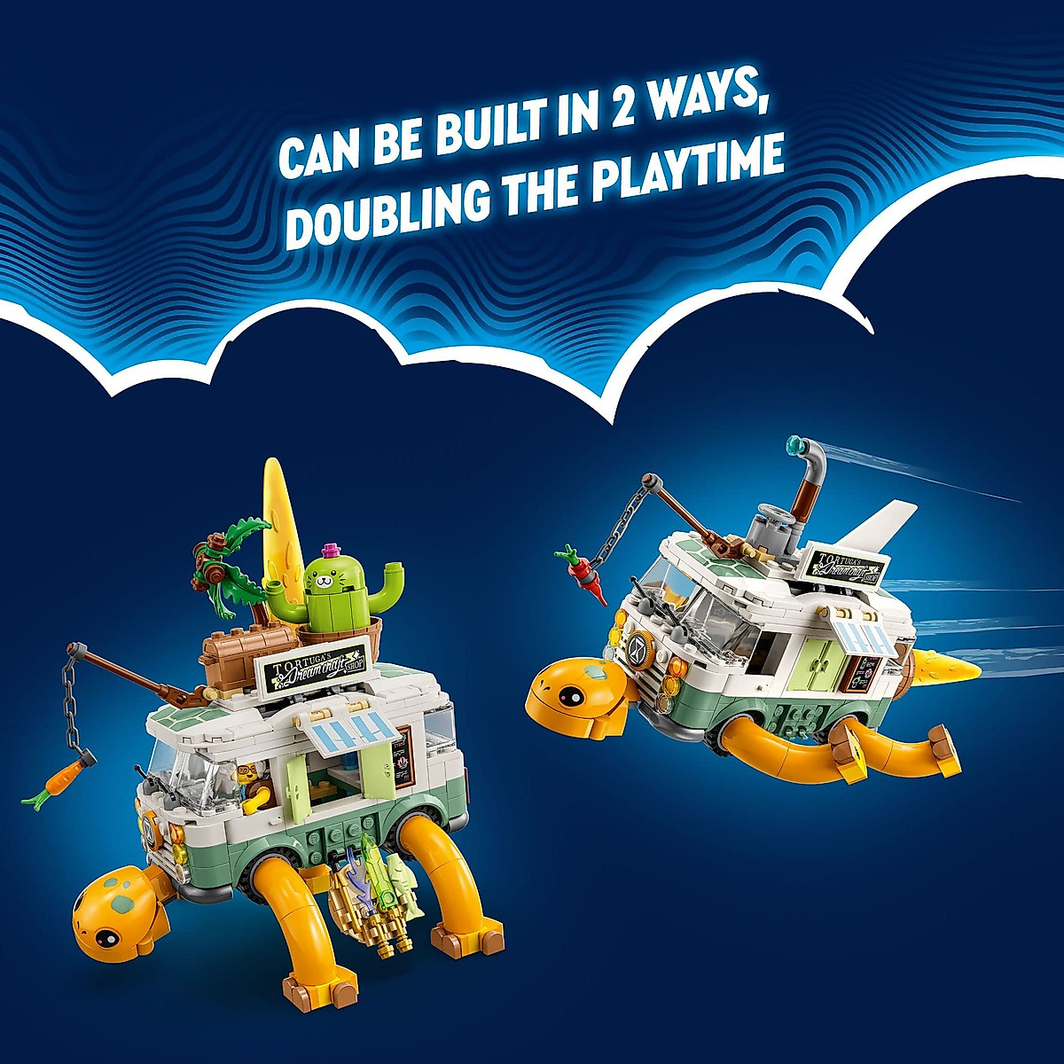 LEGO DREAMZzz Mrs. Castillo’s Turtle Van 71456, 2 in 1 Building Toy and Vehicle Playset with Party Mode or Flying Submarine Mode, Makes a Great Gift Idea for 7 Year Old Kids, Boys, and Girls