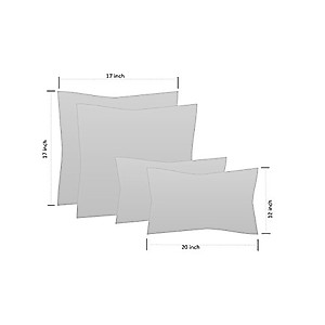 RSH Decor Indoor Outdoor Set of 4 (2-17"x17" Square and 20"x12") Lumbar Decorative Toss Throw Pillows - Yellow, Orange, Blue, Pink Bright Artistic Floral