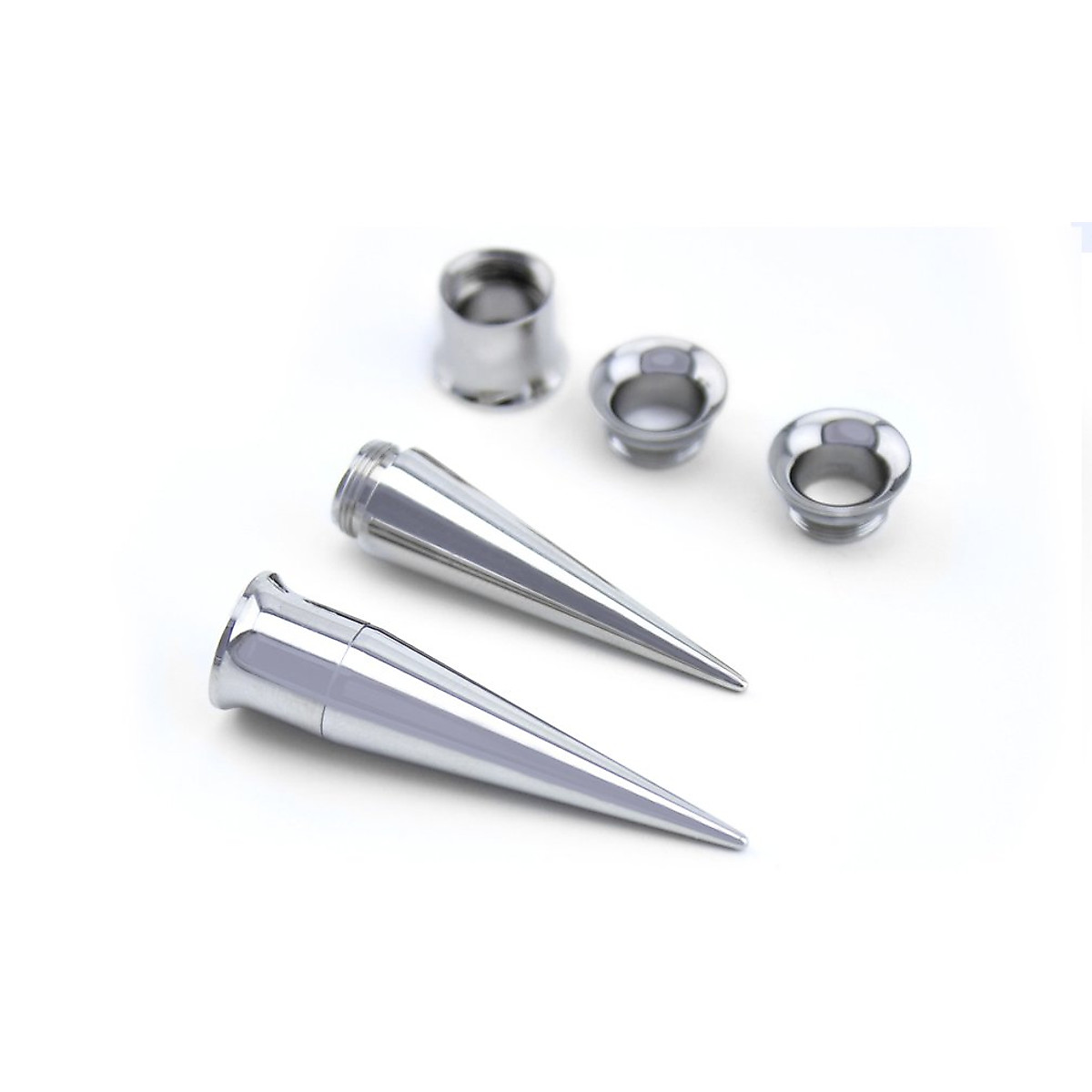 Urban Body Jewelry 1 Gauge (7mm) Stainless Steel Taper & Tunnel Ear Stretching Kit (6 Pieces)