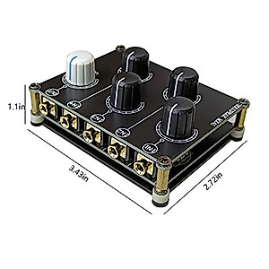 mini 4-way audio mixer Stereo 4-in-1-out AUX, Passive 3.5mm line levels control