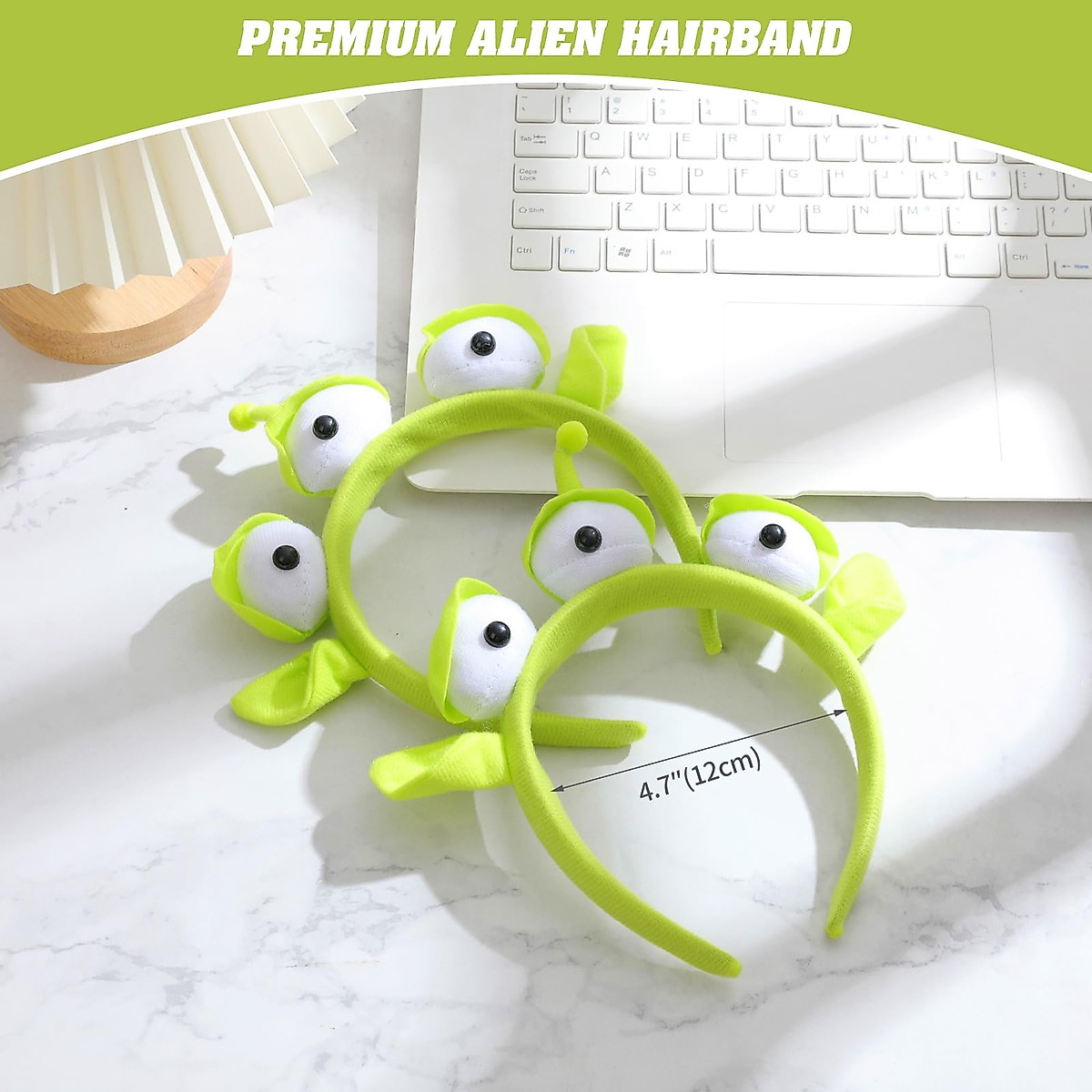 Three-eyed Alien Monster Toy Headband Cute Plush Headband Headwear for Themed Party Girls and Kids (1 Pcs)