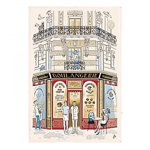 Torchons & Bouchons, Paris Boulangerie Façade (Paris Bread Store) Kitchen / Tea Towel, 100% Cotton 23.5'' x 32''