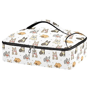 Kcldeci Insulated Thermal Food Carrier Insulated Casserole Carrier for Hot or Cold Food,Cute French Bulldog Insulated Tote Bag for Potluck Cookouts Parties Picnic,Lasagna Lugger