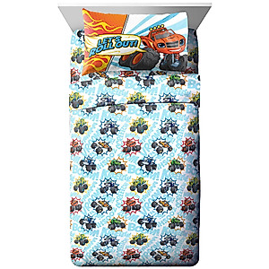 Jay Franco Blaze and The Monster Machines Off to The Races Toddler Size Sheet Set - 3 Piece Set Super Soft and Kid’s Bedding - Fade Resistant Microfiber Sheets (Official Blaze Product)