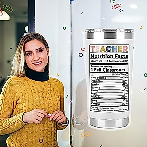 Back to School Gifts Teacher Birthday Idea, Teacher Gifts for Women Men - Teacher Appreciation Gifts, Gifts Teachers from Students, Appreciation Week - 20 Oz Tumbler Mug/Cup (White) (Teacher Life)