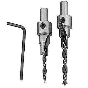 Tameco 2pc Countersink Drilling 3 Steps Pilot Drill Bits Set Reamer Screw Wood Window Hinge Hole Saw Chamfer 4 6 5 7mm steps 8mm Shank
