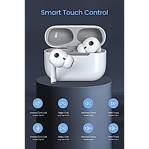 PANKELA Wireless Earbuds, Bluetooth 5.3 Headphones with Stereo HD Mics, Wireless Headphones ENC Noise Cancelling Earbuds, 30H Playtime Sports for iOS Andoird