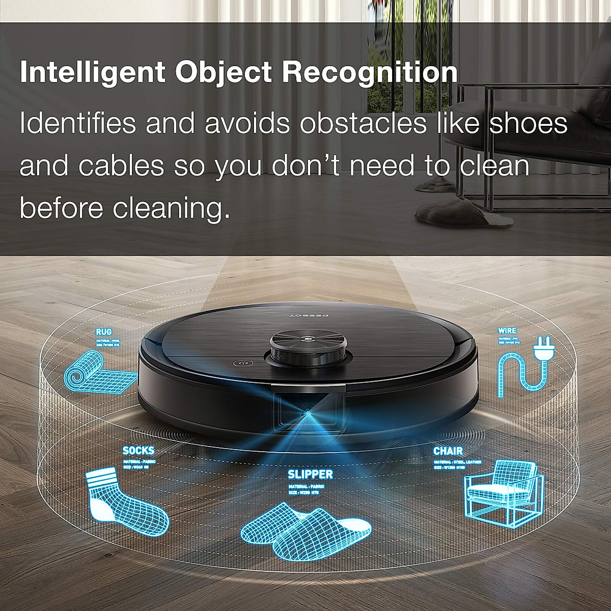 ECOVACS Deebot Ozmo T8 AIVI Robot Vacuum Cleaner & Mop with Auto-Empty Station, Smart Objection Recognition, Advanced Laser Mapping, High Efficiency Filter Ideal for Pet Hair, 3+ Hours of Runtime