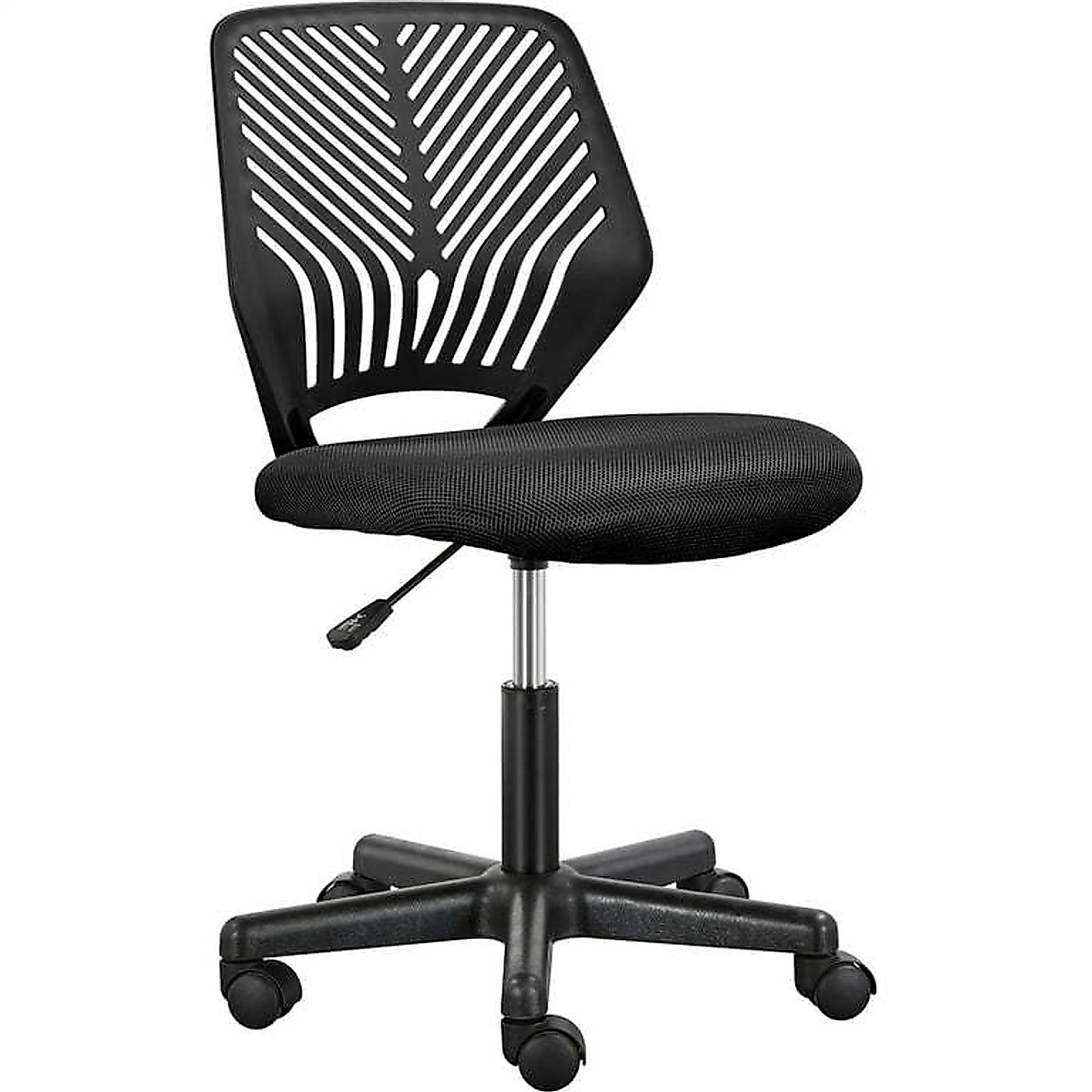 XYZTech Mid Back Executive Home Office Chair Padded Management Chair Office Rolling Swivel Desk Chairs with Wheels Height Adjustable Modern Armless Computer Task Chair with High Density Foam (Black)