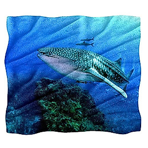 Lightweight Fleece Blanket for Sofa,Fish Coral Ocean Shark,Soft Blanket and Throw Blankets for Bed Couch