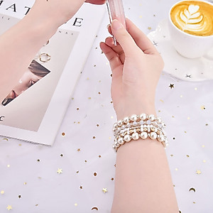 VISOOM Beaded Bracelet Compatible for Apple Watch Band 42mm/44mm/45mm Series 9 8 7 SE Series 6/5/4 Women Fashion Cute Handmade Stretchy Watch Strap for iWatch Bands Series 3/2/1 Replacement