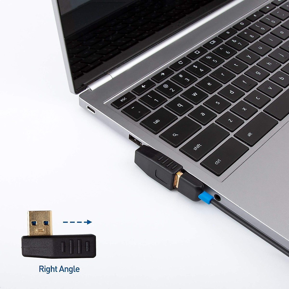 Cable Matters 2-Pack 90 Degree Right Angle USB Adapter Gender Changer