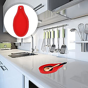 Cabilock 2pcs Spoon Rest Silicone Soup Ladle Silicone Holder Silicone Spatula Rest Utensil Holder Cooking Spoon Holder Chopsticks Rest Chopstick Rest