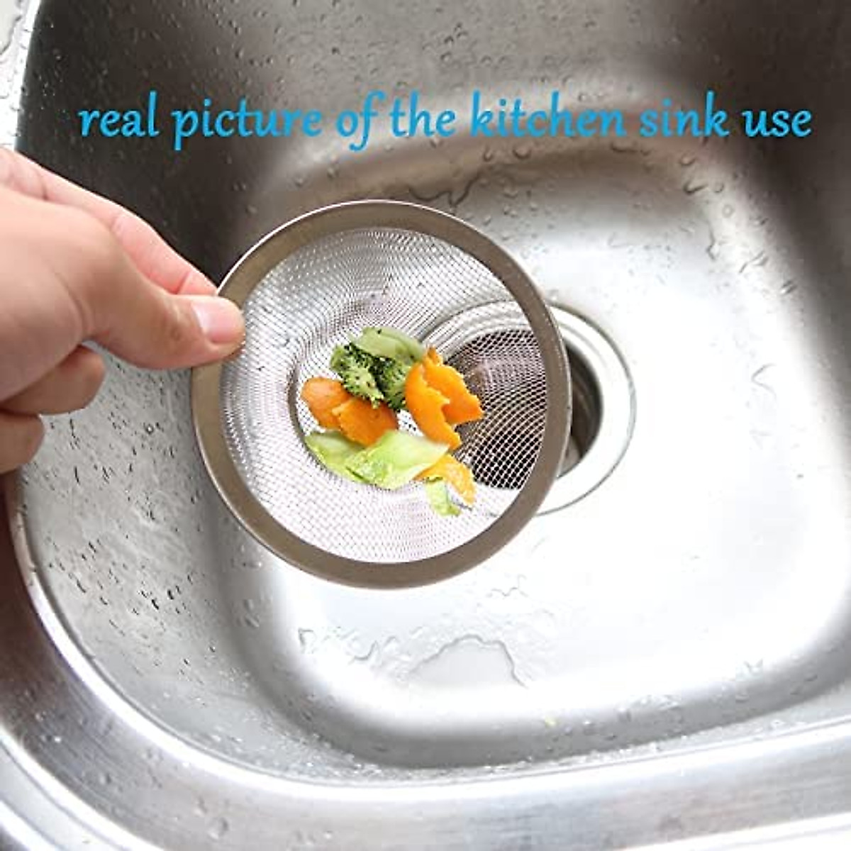 Ruikedasi 2 PCS Drain Strainer Large Wide Rim 4.5" Diameter for Kitchen Sinks Stainless, Steel, Bathroom Hair Catcher