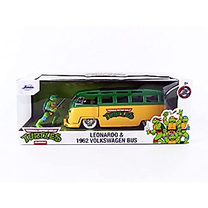 Jada 1:24 Diecast 1962 VW Bus with TMNT Leo, Green