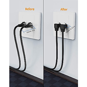 JUXINICE Cat6 Shielded Ethernet Cable 90 Degree Right Angle Upward & FTP CAT 6 RJ45 gigabit Internet Cable for Mac,PC, Router, Modem, Printer, Xbox, PS4, PS3-10 Feet,Black