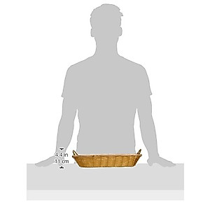 Winco PWBN-16B 16-Inch by 11-Inch by 3-Inch Rectangular Woven Basket with Handles,Medium