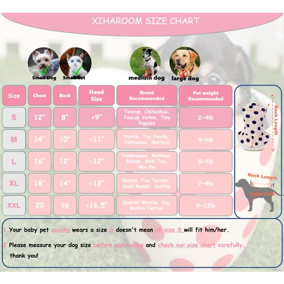 MSNFOASM 2Pcs-Pet Dog Elastic Soft Dress,Cute Polka Dots Lace Skirt for Small Dogs Cats（White&Pink S）
