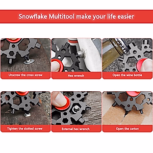 Snowflakes Multi Tool 23-in-1 Fmelut Home Gadgets for Hiking,Camping, Outdoor Gifts for Men, Women, Christmas Fidget Home Improvement Travel Tool Kit